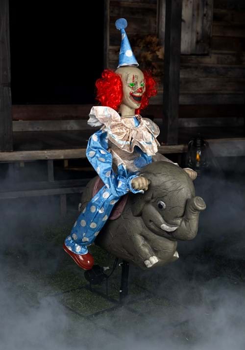 3.5FT Animatronic Rocking Elephant Clown Decoration | Halloween ...