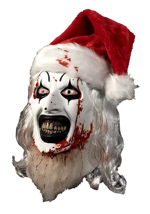 Terrifier 3 Art the Clown Santa Adult Deluxe Latex Mask | Scary Masks