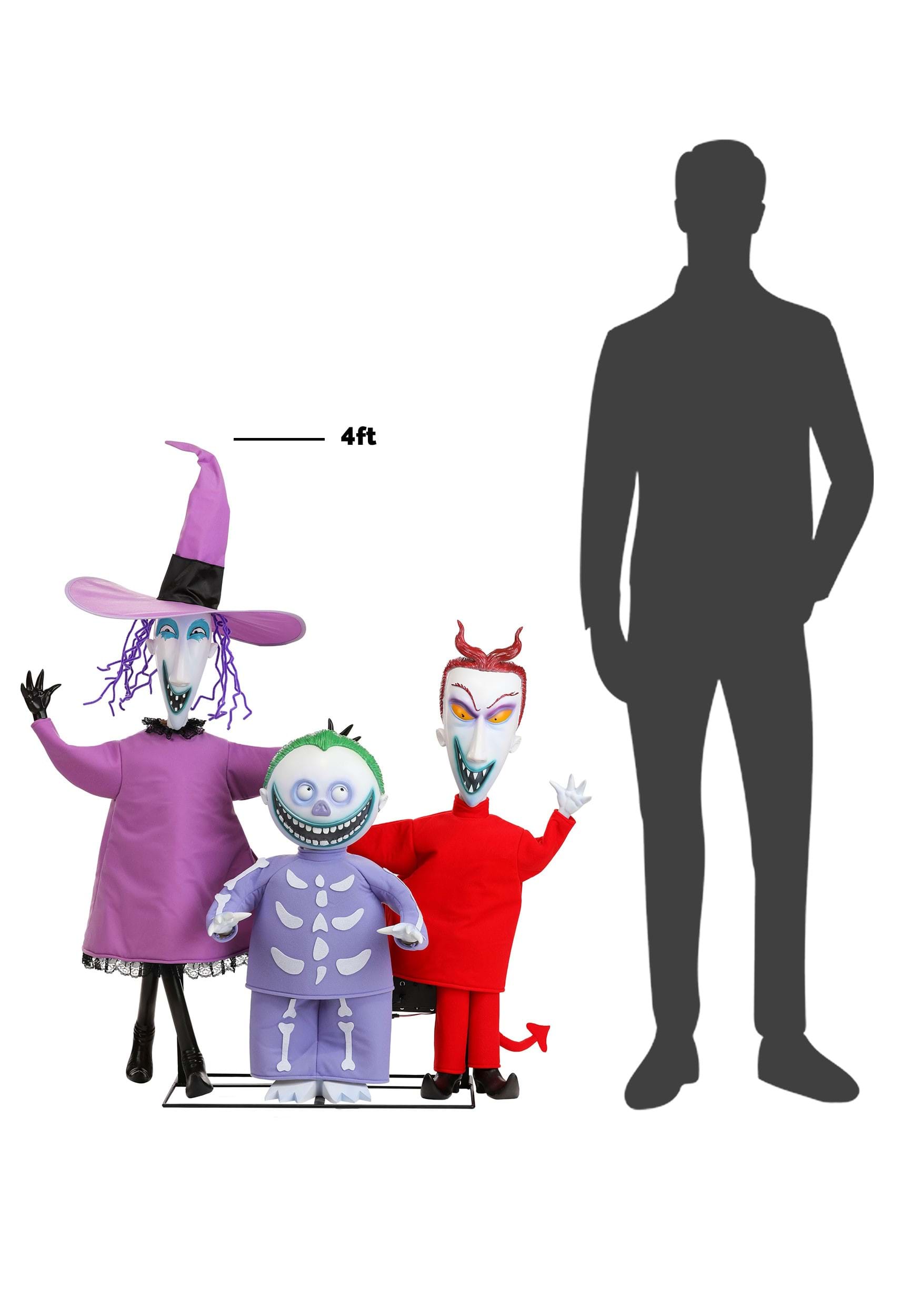 4FT NIghtmare Before Christmas Lock, Shock and Barrel Animatronic ...